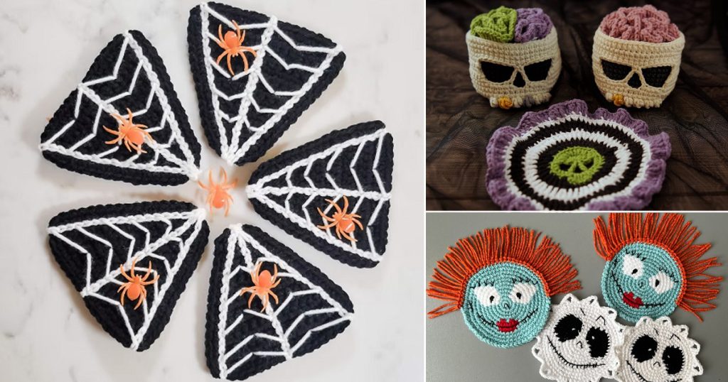 14 Crochet Halloween Coaster Free Patterns - Crocht