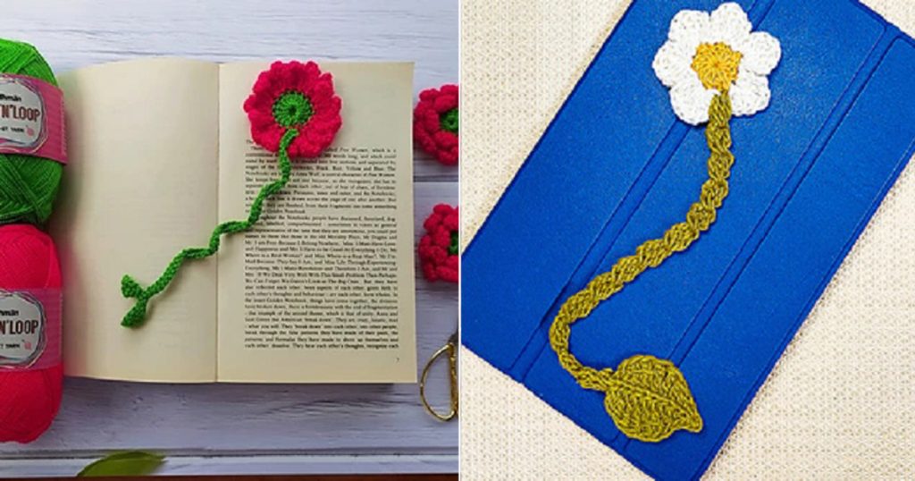 9 Easy Crochet Flower Bookmark Patterns - Crocht
