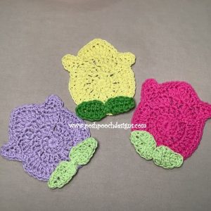 10 Tulip Coaster Free Crochet Patterns - Crocht
