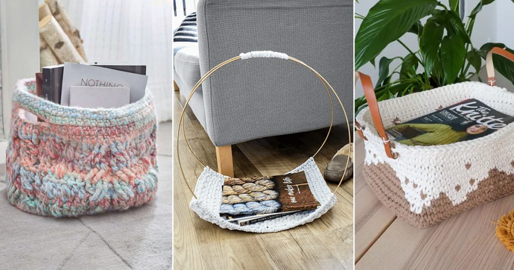 10 Magazine Holder Free Crochet Patterns - Crocht