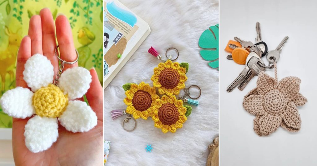 11 Free Floral Keychain Crochet Patterns - Crocht