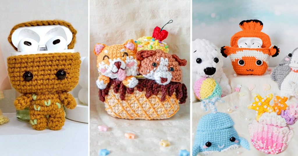 12 Crochet AirPod Holder Free Patterns - Crocht