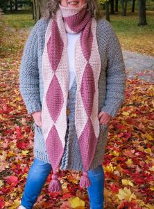 12 Crochet Diamond Scarf Free Patterns - Crocht