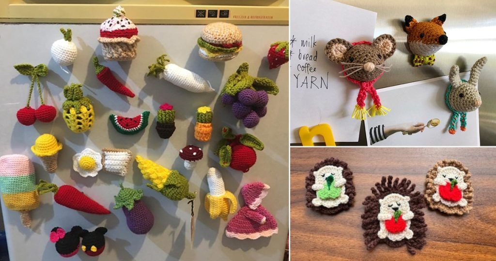 12 Crochet Fridge Magnets Free Patterns - Crocht