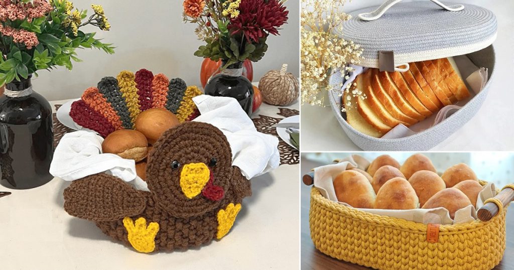11 Crochet Bread Basket Free Patterns - Crocht