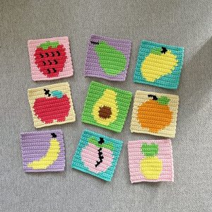12 Crochet Fruit Coasters Free Patterns - Crocht