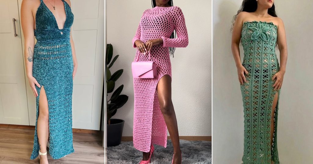 13 Crochet Slit Dresses Free Patterns - Crocht