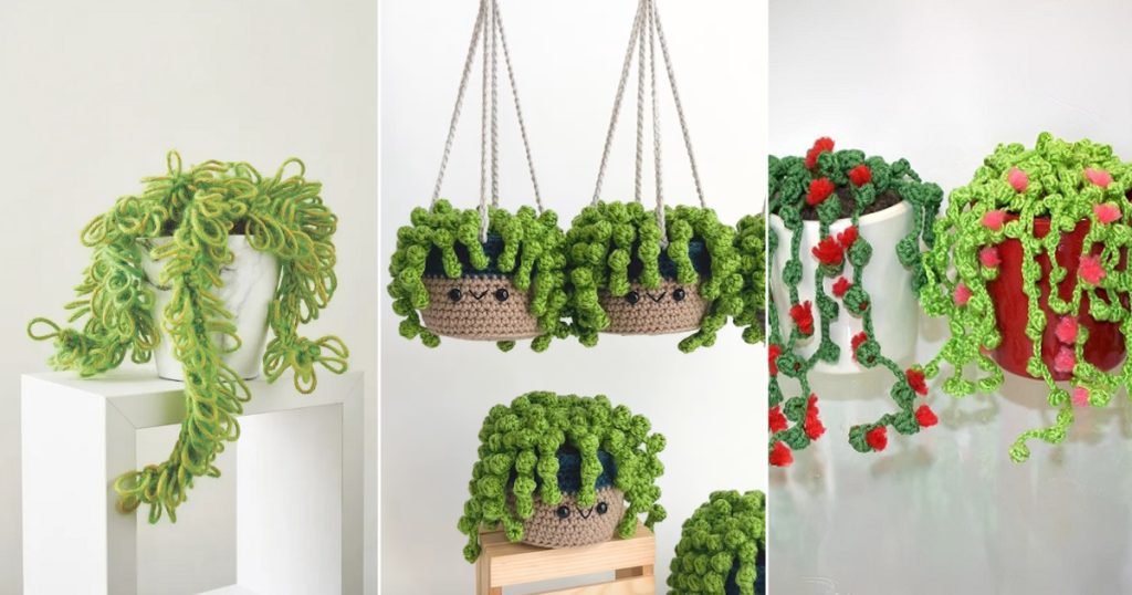 12 Crochet Trailing Succulents Free Patterns - Crocht