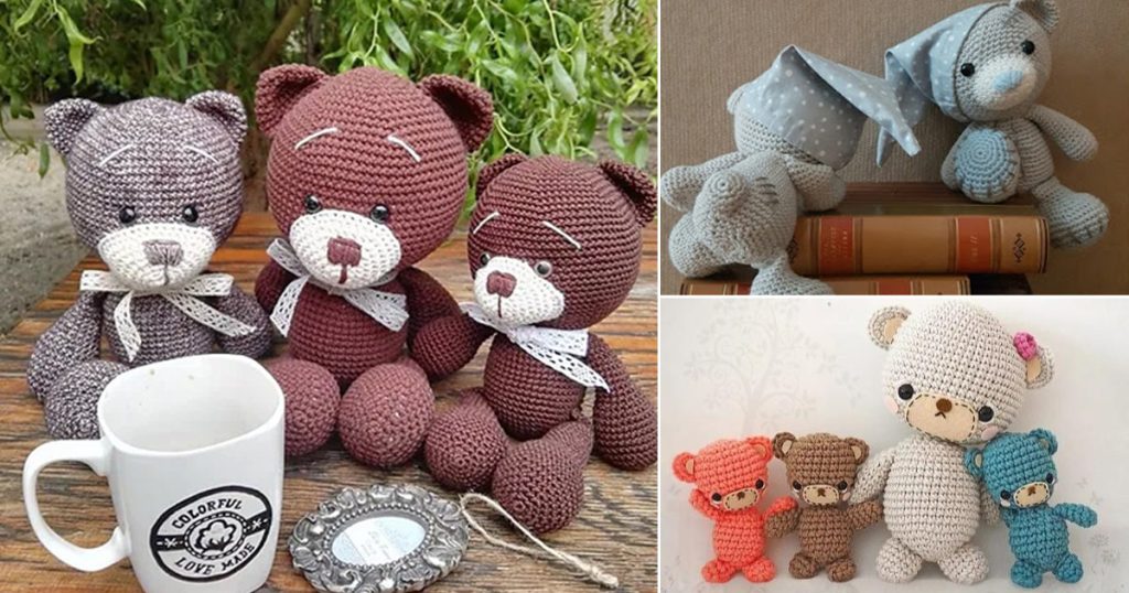 13 Group of Teddies Free Crochet Patterns - Crocht