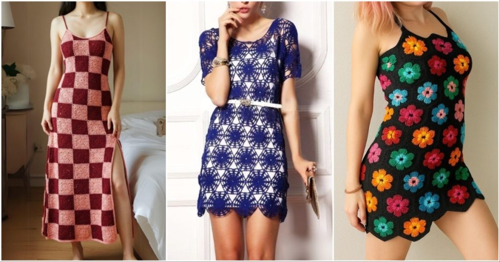 8 Crochet Patchwork Dress Free Patterns - Crocht