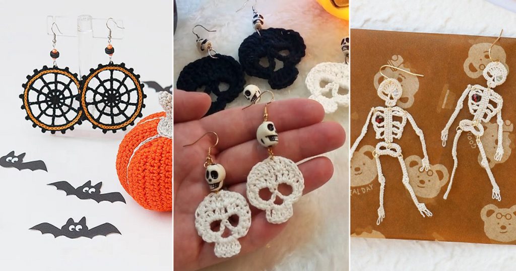 15 Crochet Halloween Earrings Free Patterns - Crocht