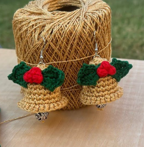 11 Crochet Christmas Earrings Free Patterns - Crocht