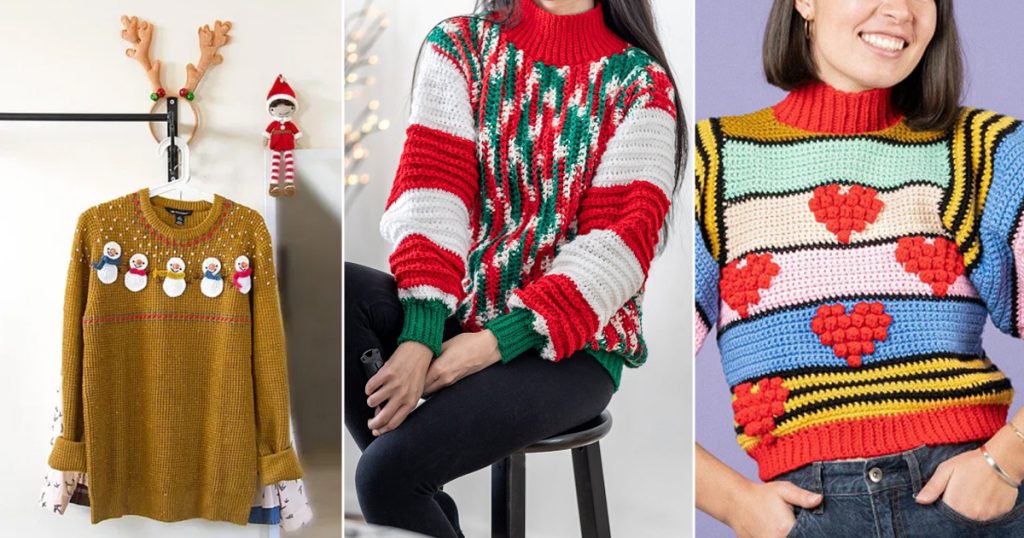 15 Crochet Christmas Sweater Free Patterns - Crocht