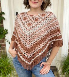 9 Crochet Granny Square Poncho Free Patterns - Crocht