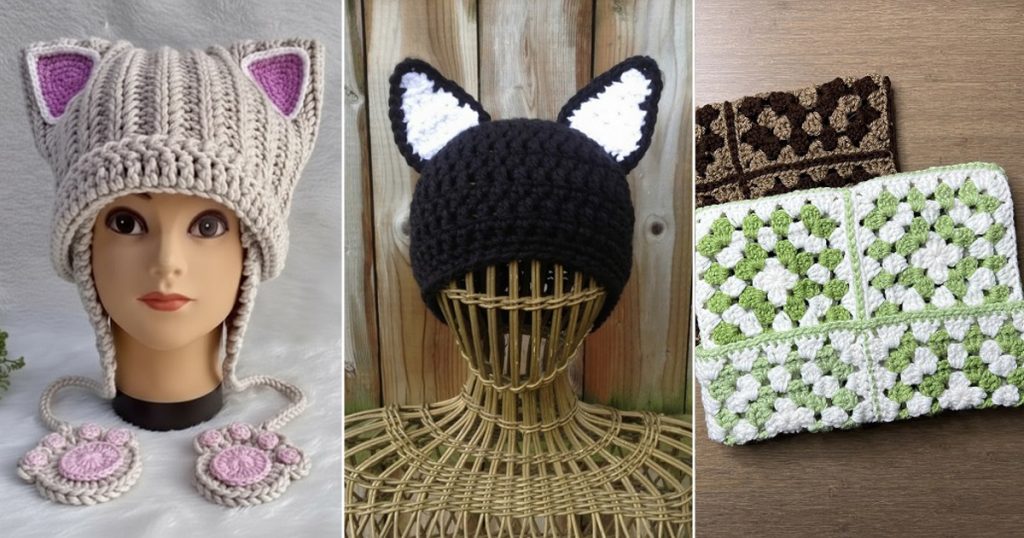 11 Cat Ear Beanie Free Crochet Patterns - Crocht