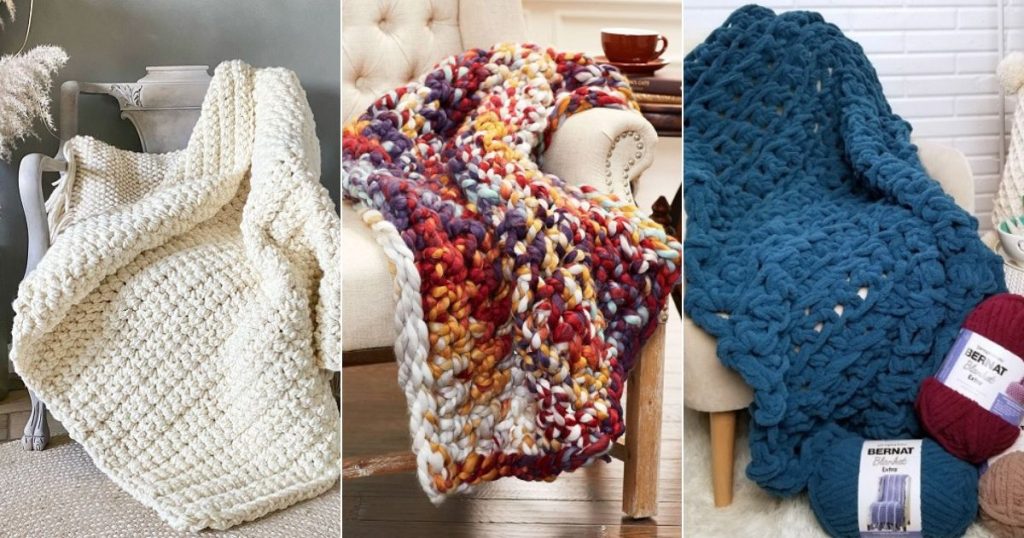 8 Finger Crochet Blanket Free Patterns - Crocht