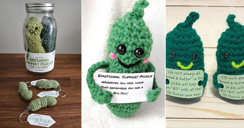 7 Emotional Support Pickle Free Crochet Patterns - Crocht