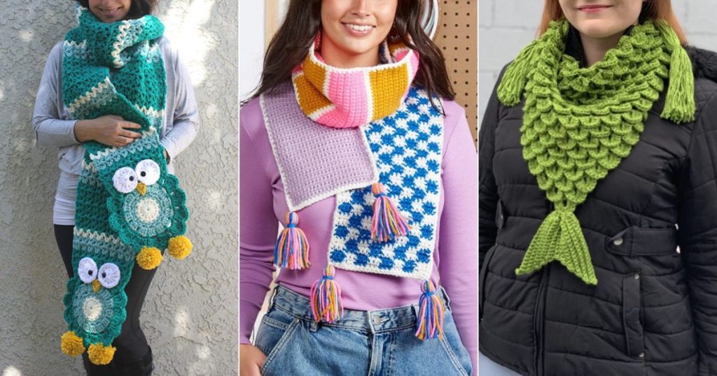 9 Unique Scarf Free Crochet Patterns - Crocht