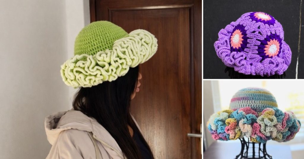 12 Crochet Ruffle Hat Free Patterns - Crocht